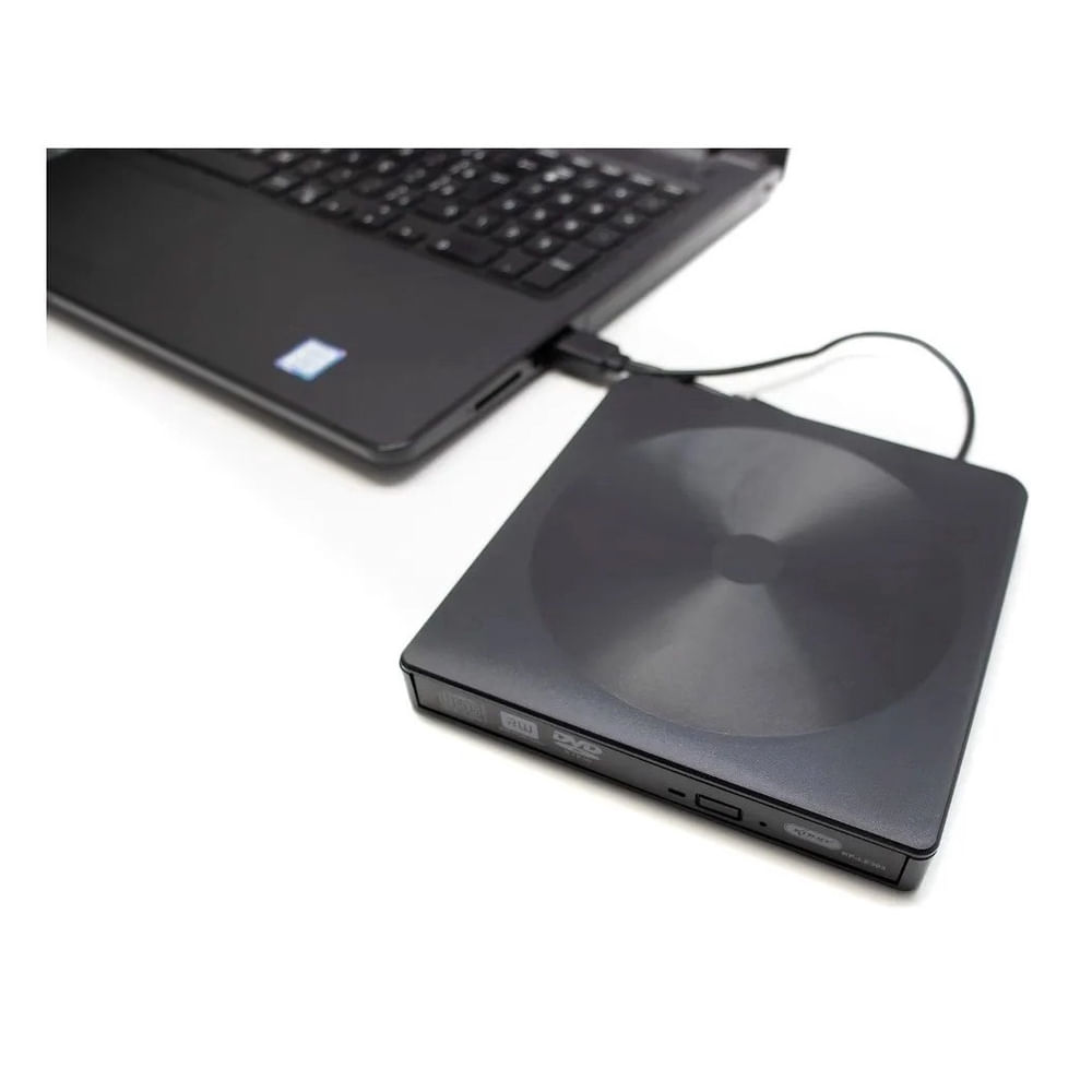Gravador DVD Externo Slim Tipo C USB 3.0 Preto KP-LE303 Knup ...