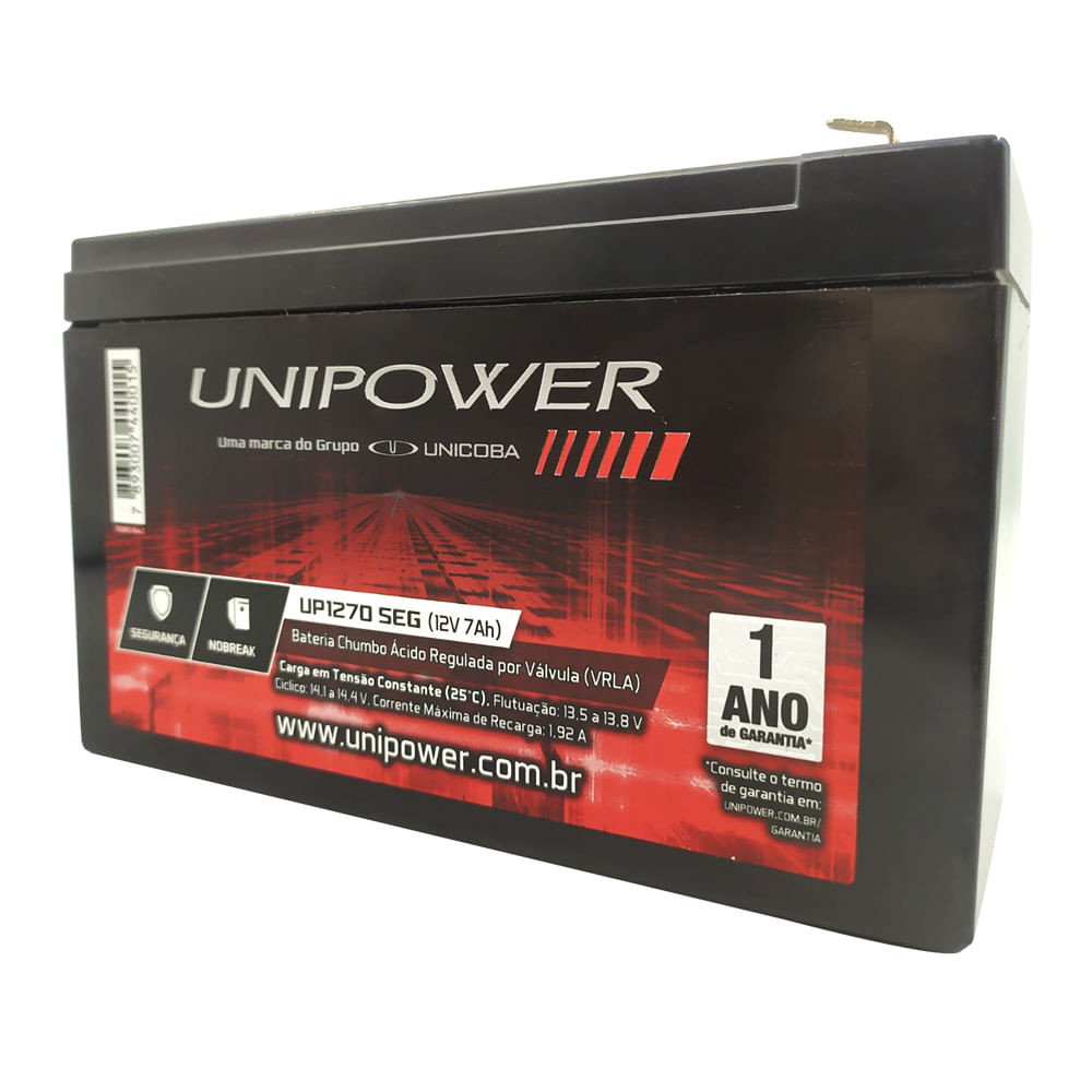 Bateria Selada Unipower VRLA 12V 7Ah | Energia Confiável - Eletronica ...