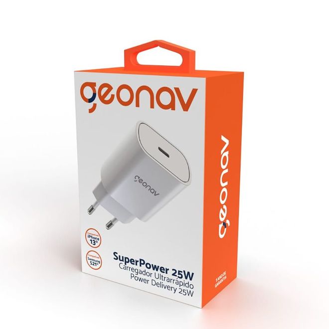Carregador Super Power 25W CH25PDWT Geonav | Eletrônica Santana ...