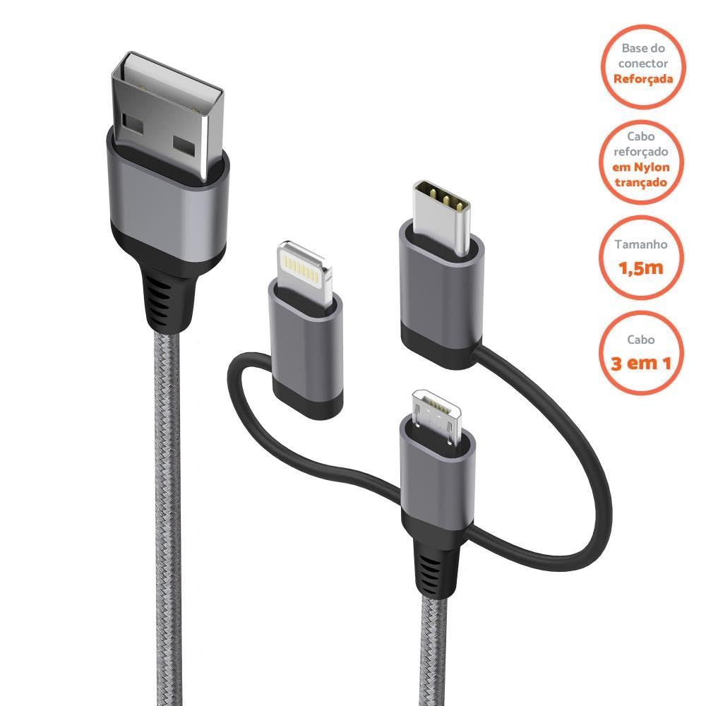 Cabo Multicabo 3 Em 1 1,5 metro Geonav | Eletrônica Santana ...