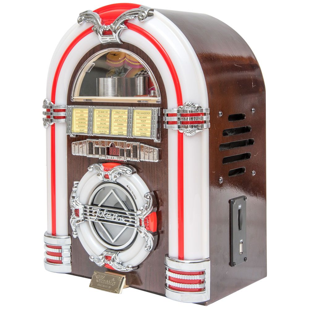 Jukebox Mini 42 271 Classic | Som Retrô e Compacto - Eletronica Santana