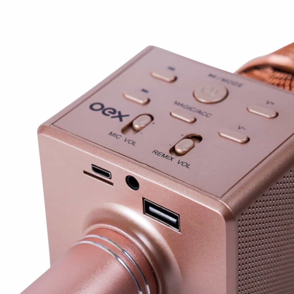 Microfone Bluetooth Super Star Rosa MK101 OEX | Eletrônica Santana ...