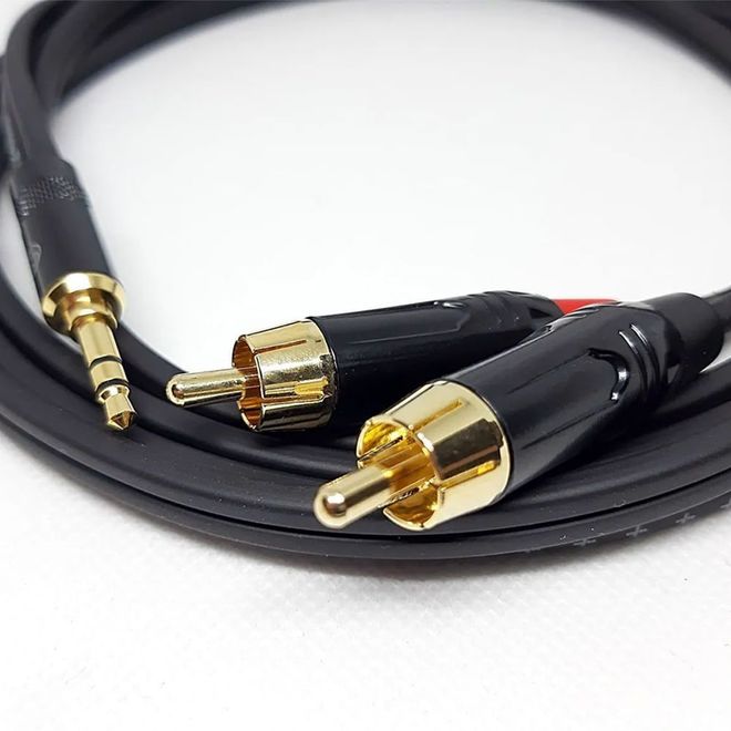 Cabo P2 Estéreo X 2 Rca 20M | Eletrônica Santana - Eletronica Santana