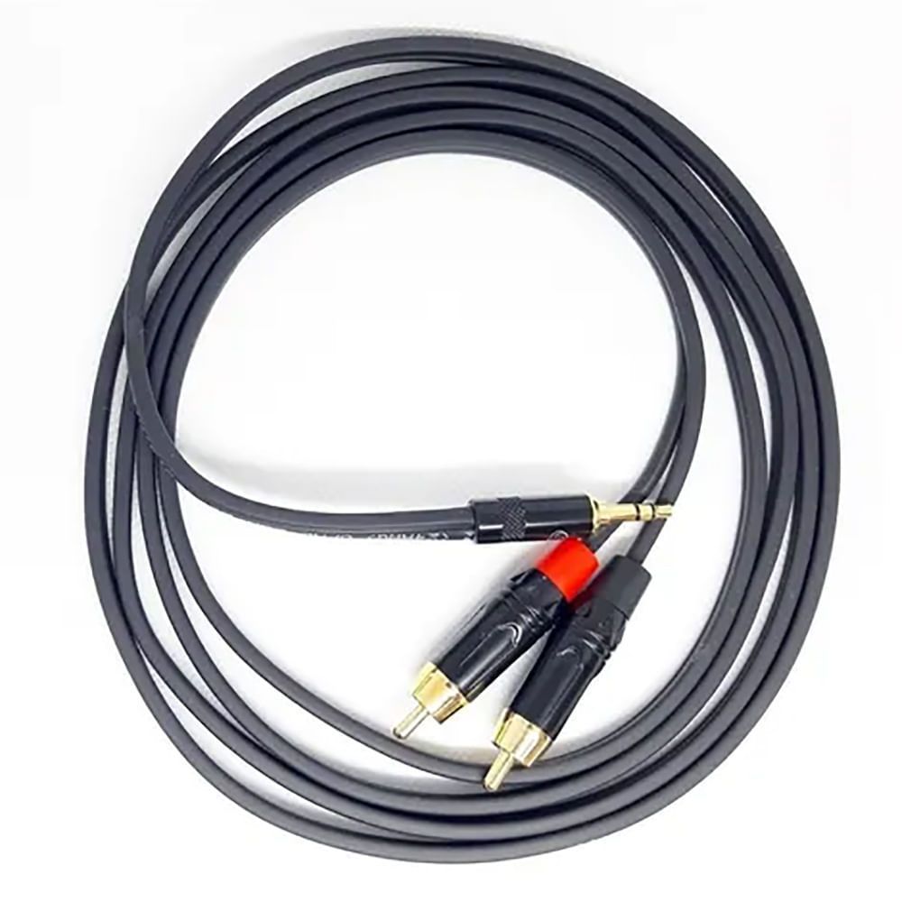 Cabo P2 Estéreo X 2 Rca 20M | Eletrônica Santana - Eletronica Santana