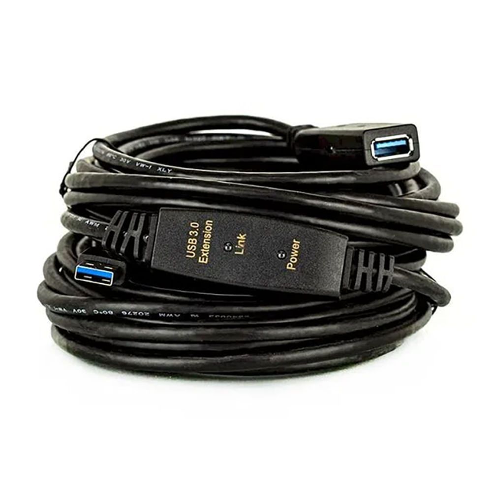 Cabo Extensor USB 3.0 AM x AF 10m | Eletrônica Santana - Eletronica Santana