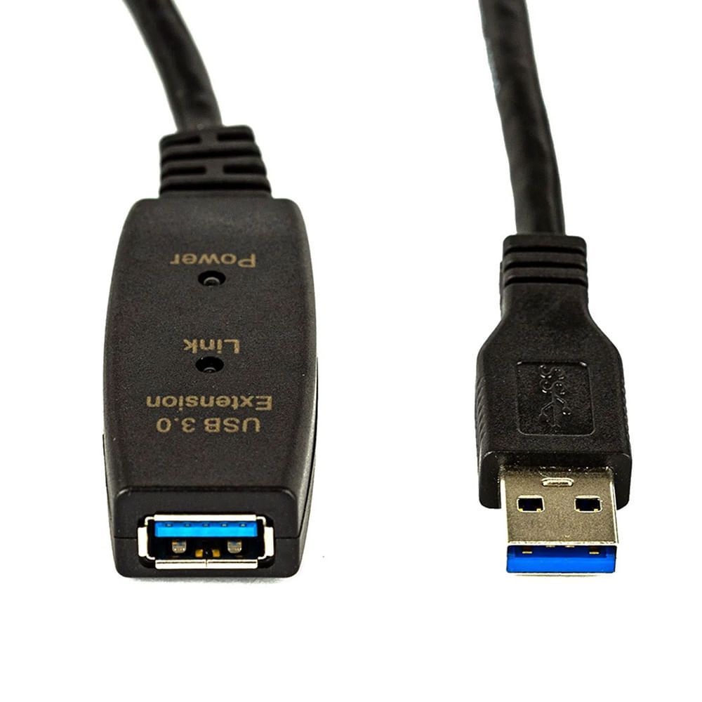 Cabo Extensor USB 3.0 AM x AF 10m | Eletrônica Santana - Eletronica Santana