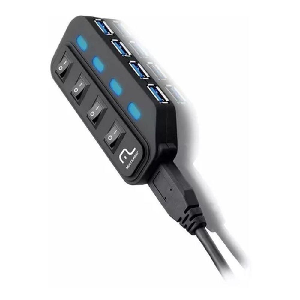 Hub USB 3.0 Super Speed AC264 Preto | Multilaser - Eletronica Santana