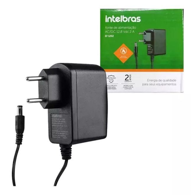 Fonte de Alimentação AC/DC 12V 2A EF 1202 | Intelbras - Eletronica Santana