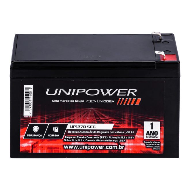 Kit Bateria Selada Unipower 12V 7Ah VRLA | Energia Confiável ...