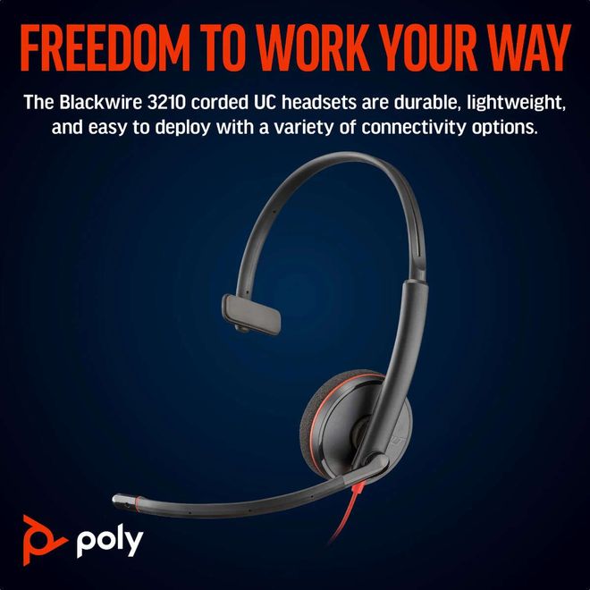 Headset Mono Blackwire C3210 USB-C | Comunicações Imersivas ...