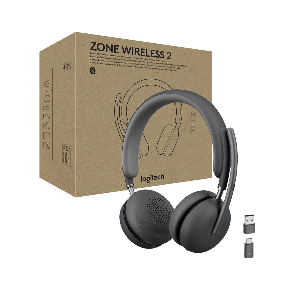 Headset Zone Wireless 2 Teams Graphite Logitech - Eletronica Santana