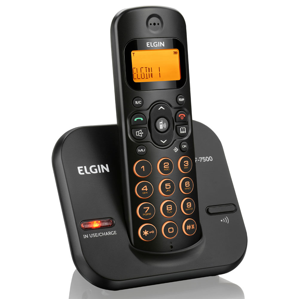 Telefone sem Fio Preto TSF 7500 Elgin - Eletronica Santana