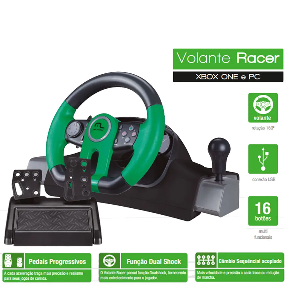 Volante Racer Para Xbox One, PC Com Marcha Acoplada JS077 - Multilaser ...